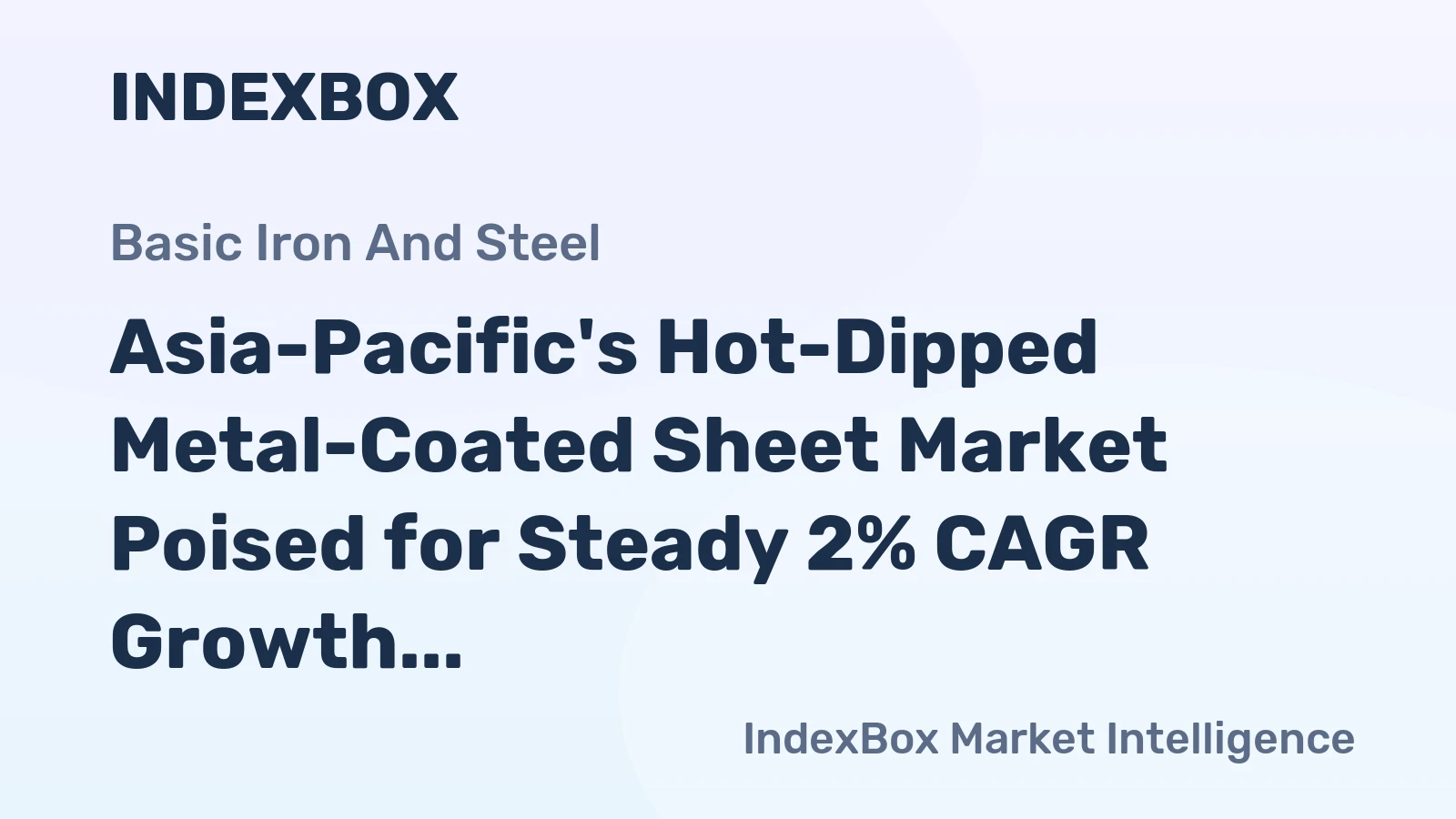 Asia-Pacific's Hot-Dipped Metal-Coated Sheet Market Poised for Steady 2% CAGR Growth Through 2035