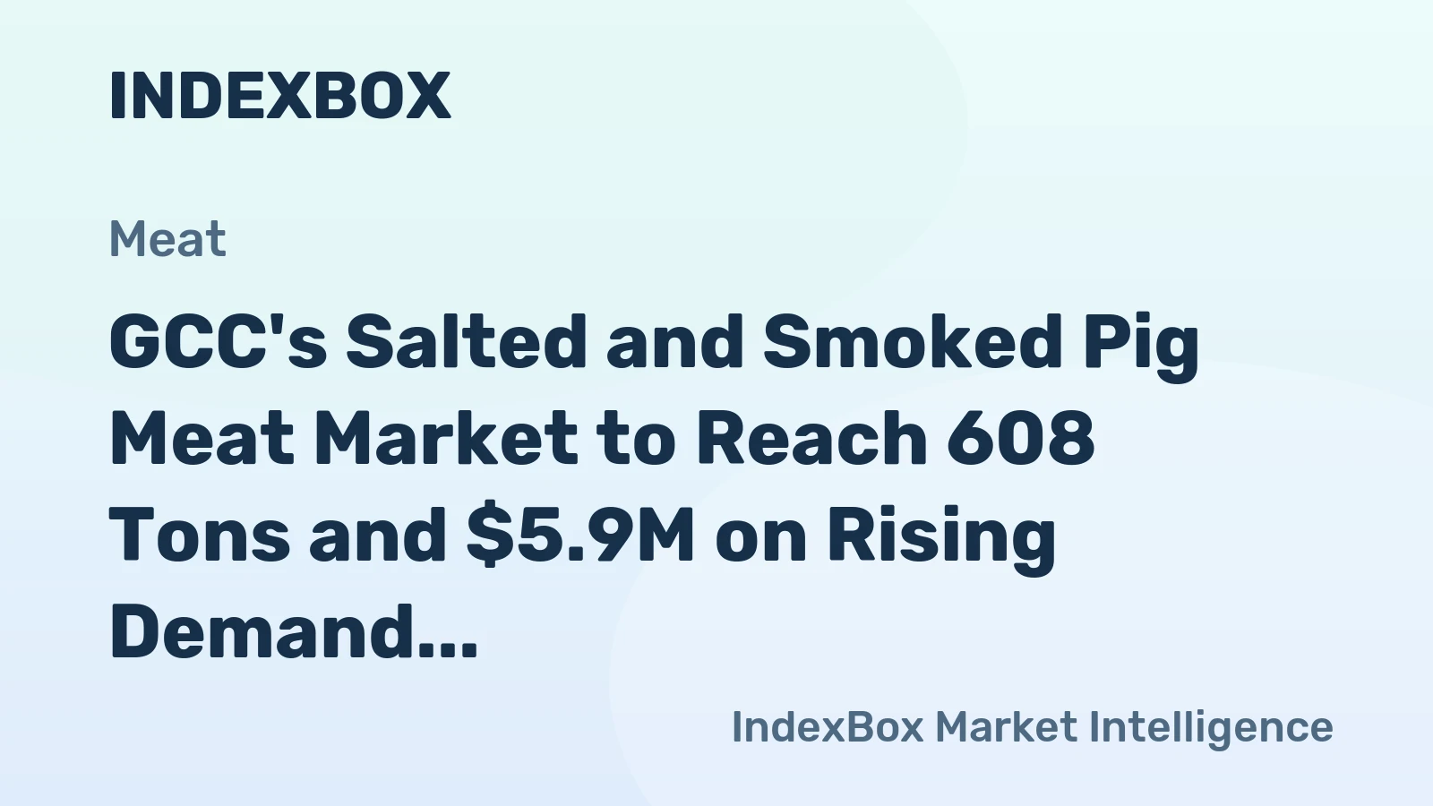GCC's Salted and Smoked Pig Meat Market to Reach 608 Tons and $5.9M on Rising Demand