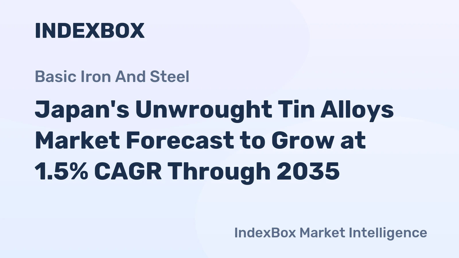 Japan's Unwrought Tin Alloys Market Forecast to Grow at 1.5% CAGR Through 2035