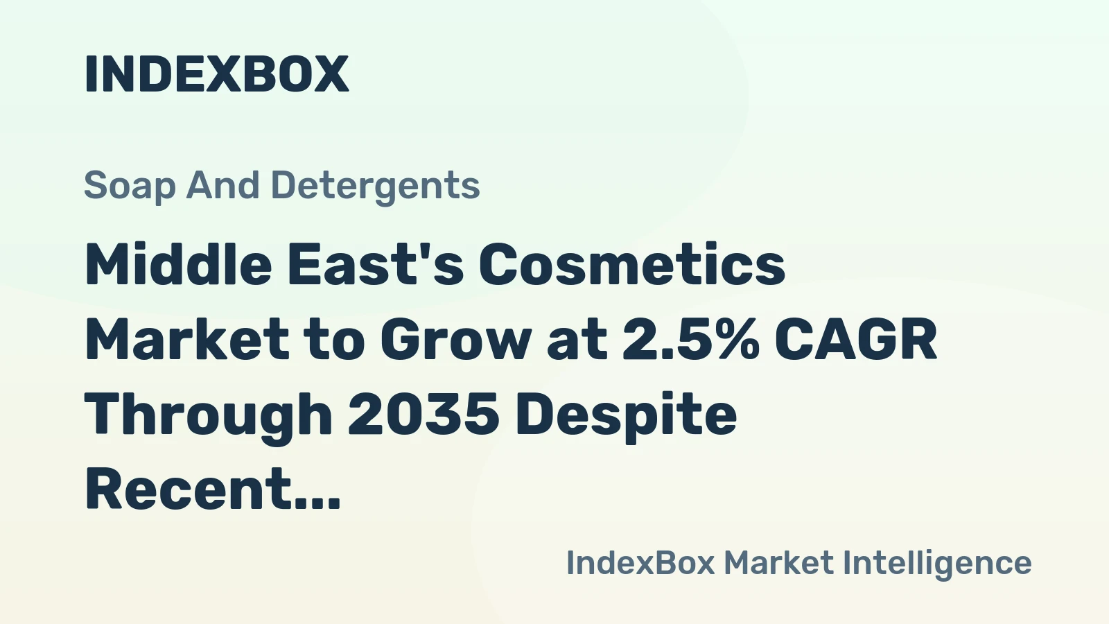 Middle East's Cosmetics Market to Grow at 2.5% CAGR Through 2035 Despite Recent Consumption Dip