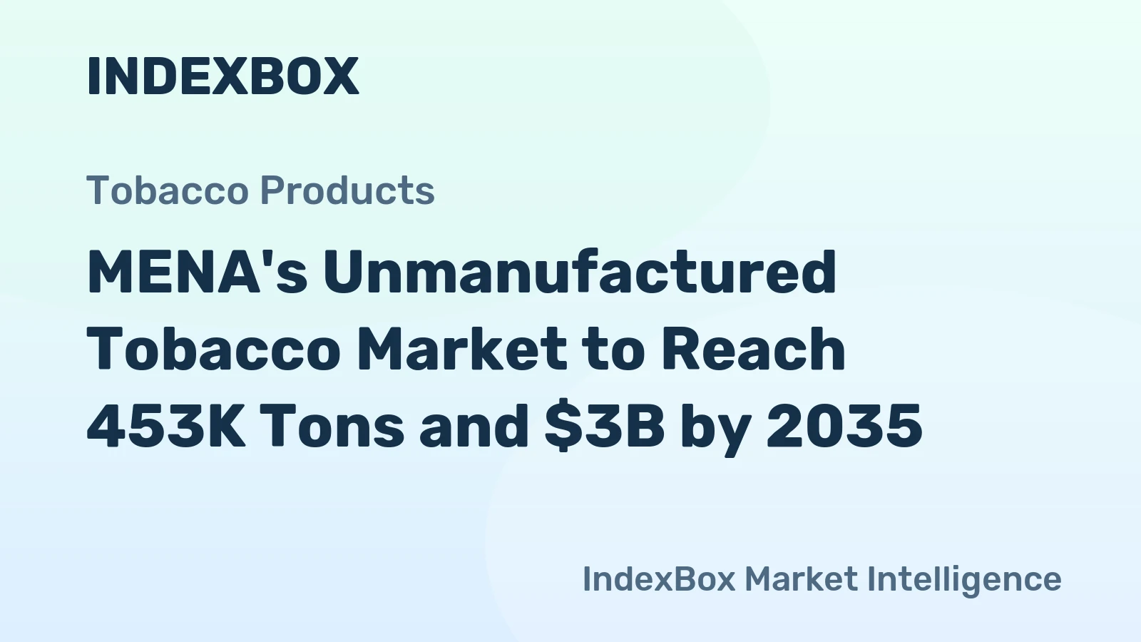 MENA's Unmanufactured Tobacco Market to Reach 453K Tons and $3B by 2035