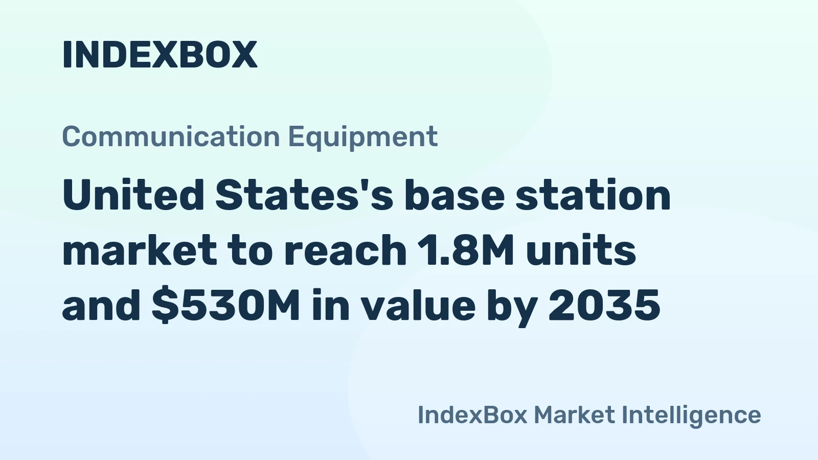 United States's base station market to reach 1.8M units and $530M in value by 2035