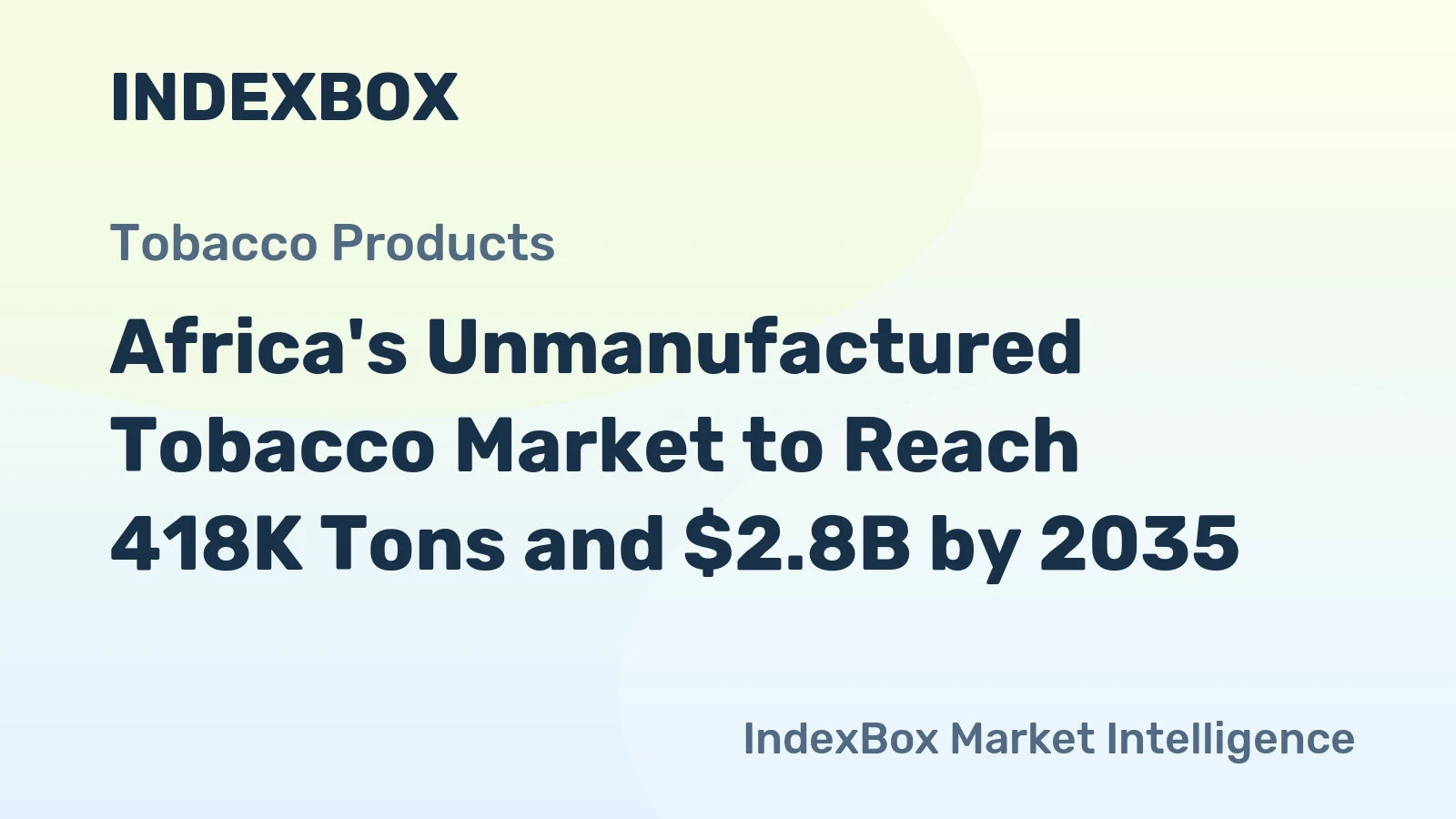 Africa's Unmanufactured Tobacco Market to Reach 418K Tons and $2.8B by 2035