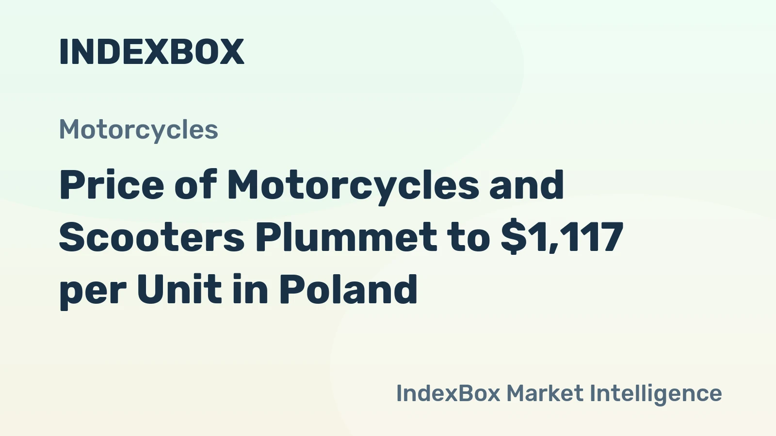 Price of Motorcycles and Scooters Plummet to $1,117 per Unit in Poland