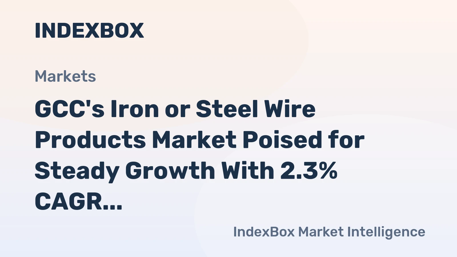 GCC's Iron or Steel Wire Products Market Poised for Steady Growth With 2.3% CAGR in Value Through 2035