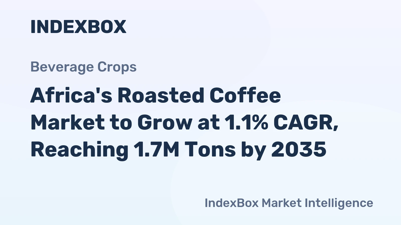 Africa's Roasted Coffee Market to Grow at 1.1% CAGR, Reaching 1.7M Tons by 2035