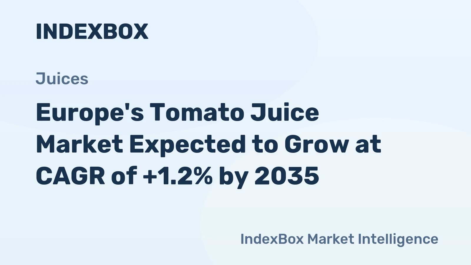 Europe's Tomato Juice Market Expected to Grow at CAGR of +1.2% by 2035