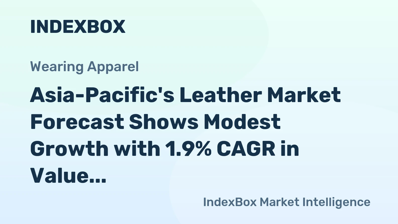 Asia-Pacific's Leather Market Forecast Shows Modest Growth with 1.9% CAGR in Value Terms
