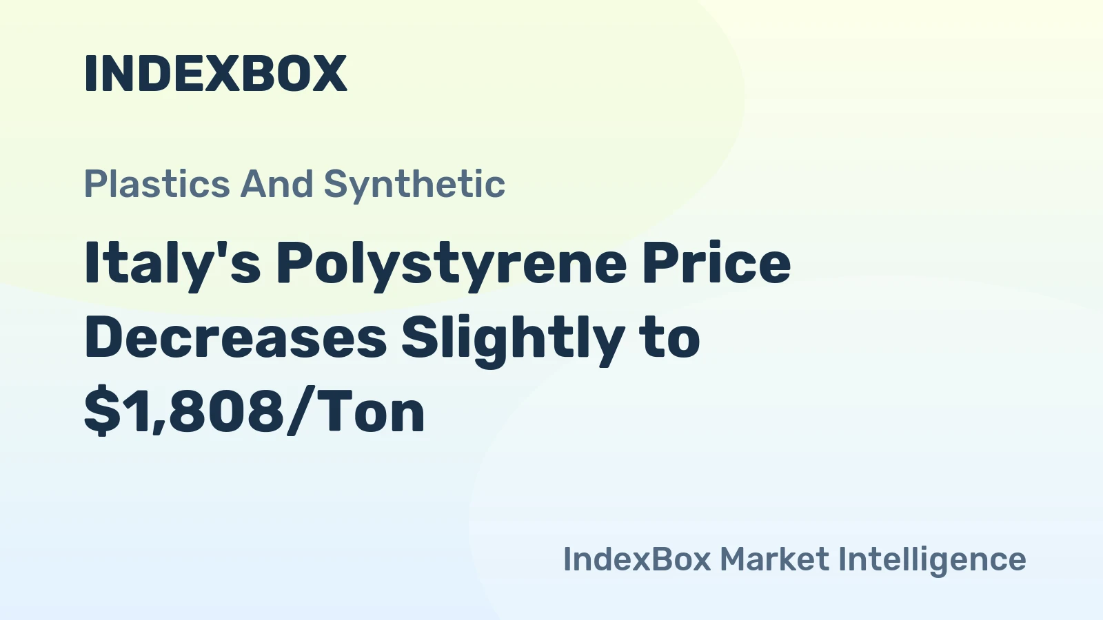 Italy's Polystyrene Price Decreases Slightly to $1,808/Ton