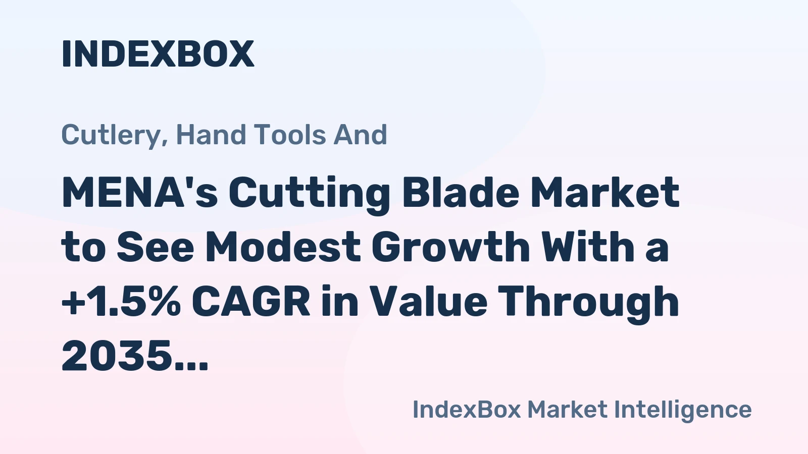 MENA's Cutting Blade Market to See Modest Growth With a +1.5% CAGR in Value Through 2035