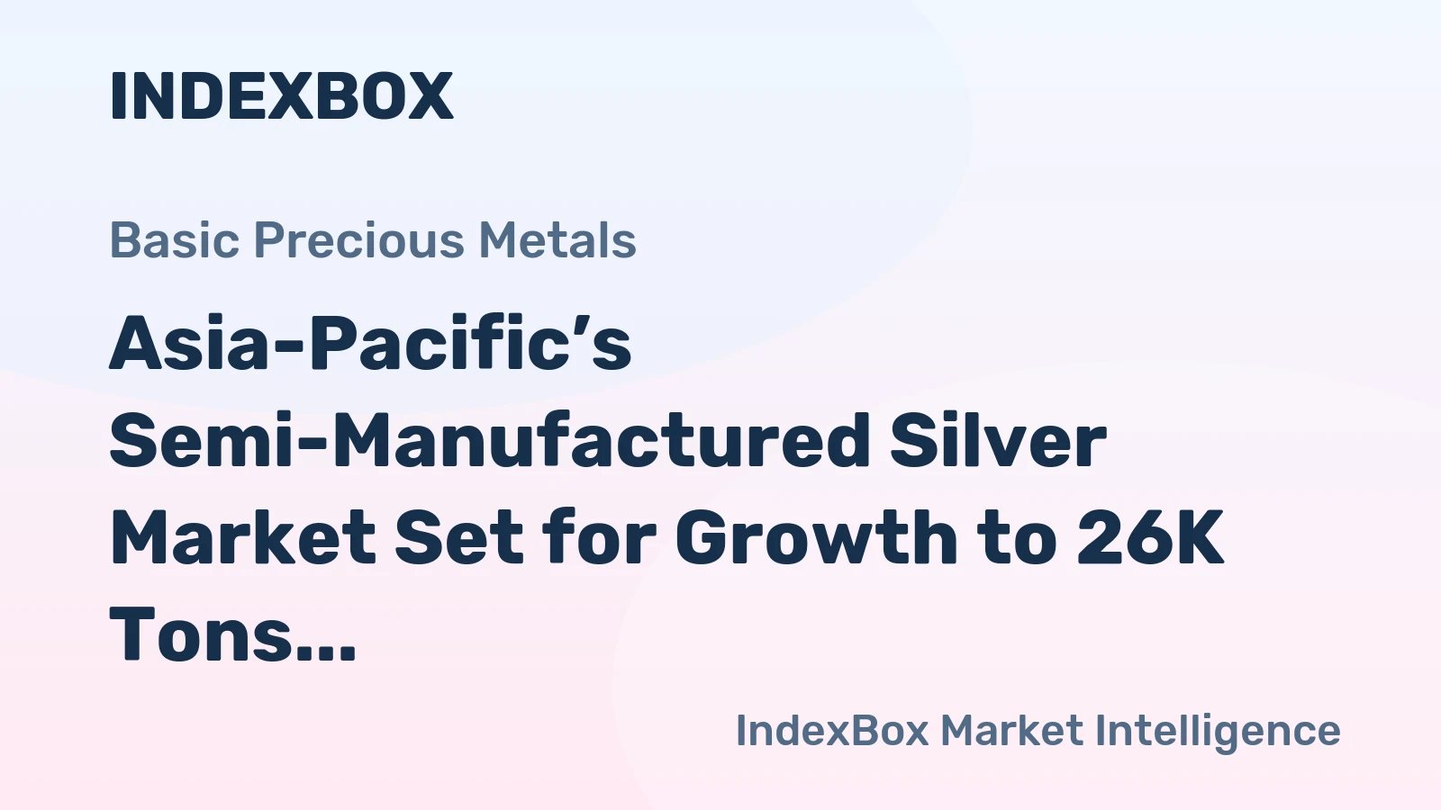 Asia-Pacific’s Semi-Manufactured Silver Market Set for Growth to 26K Tons and $19.2 Billion
