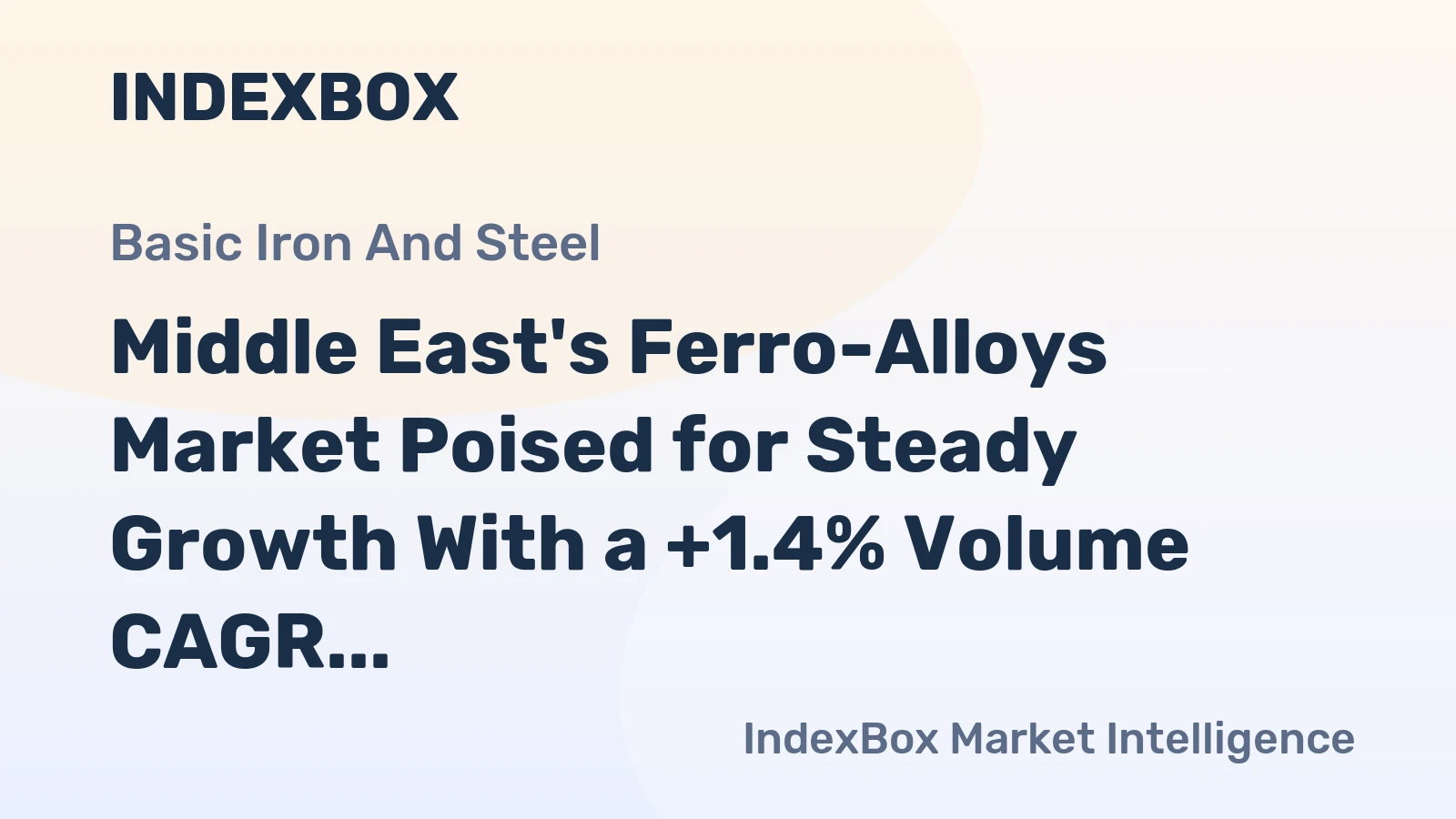 Middle East's Ferro-Alloys Market Poised for Steady Growth With a +1.4% Volume CAGR Through 2035