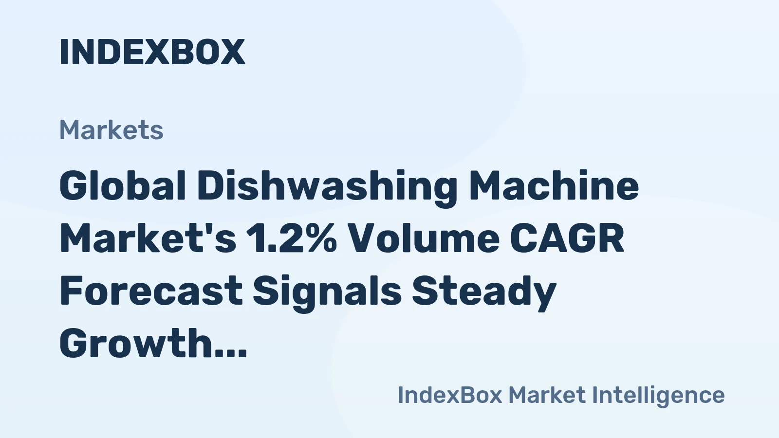 Global Dishwashing Machine Market's 1.2% Volume CAGR Forecast Signals Steady Growth