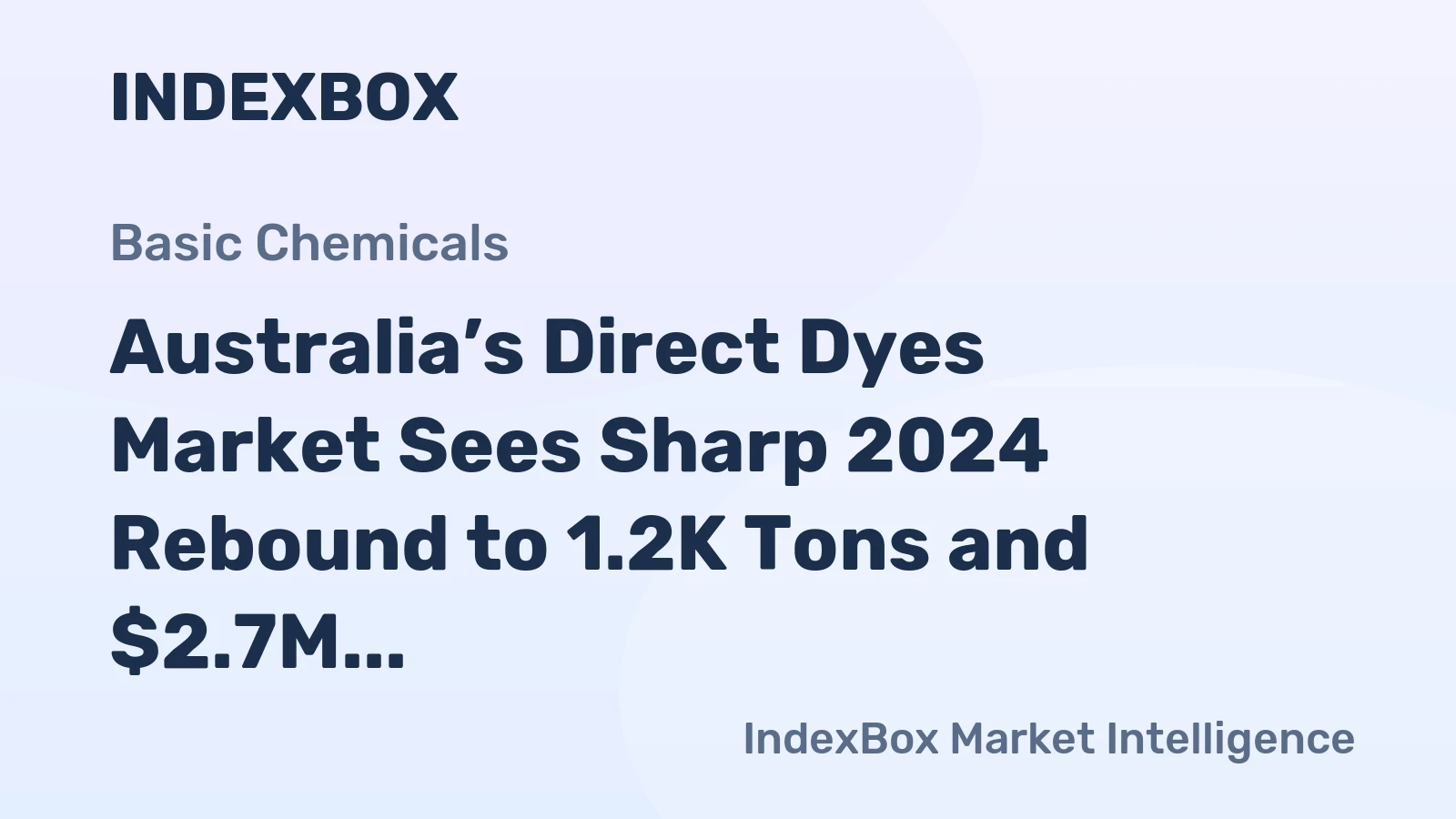 Australia’s Direct Dyes Market Sees Sharp 2024 Rebound to 1.2K Tons and $2.7M in Value