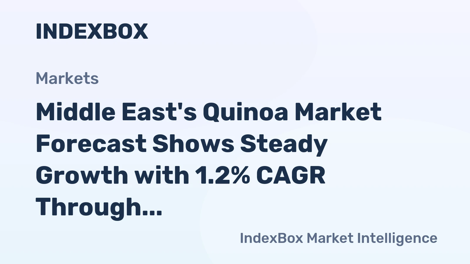 Middle East's Quinoa Market Forecast Shows Steady Growth with 1.2% CAGR Through 2035
