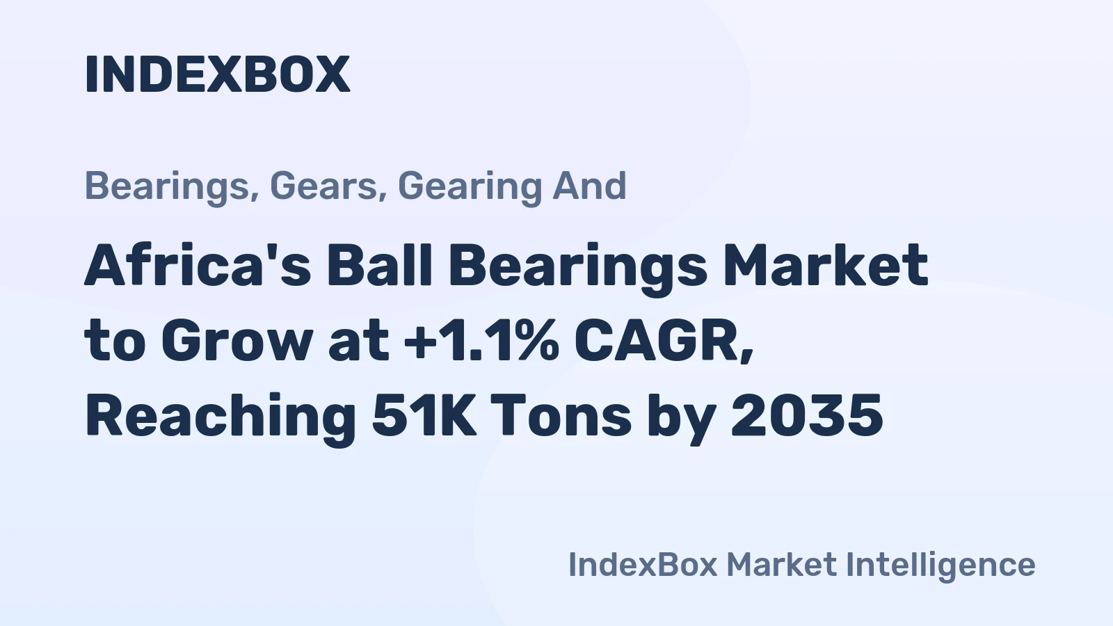 Africa's Ball Bearings Market to Grow at +1.1% CAGR, Reaching 51K Tons by 2035