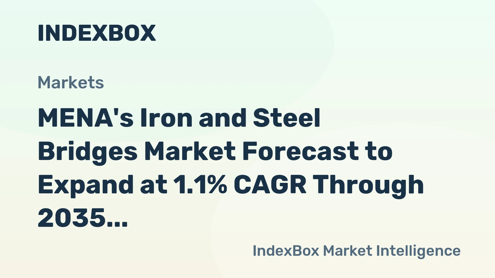 MENA's Iron and Steel Bridges Market Forecast to Expand at 1.1% CAGR Through 2035