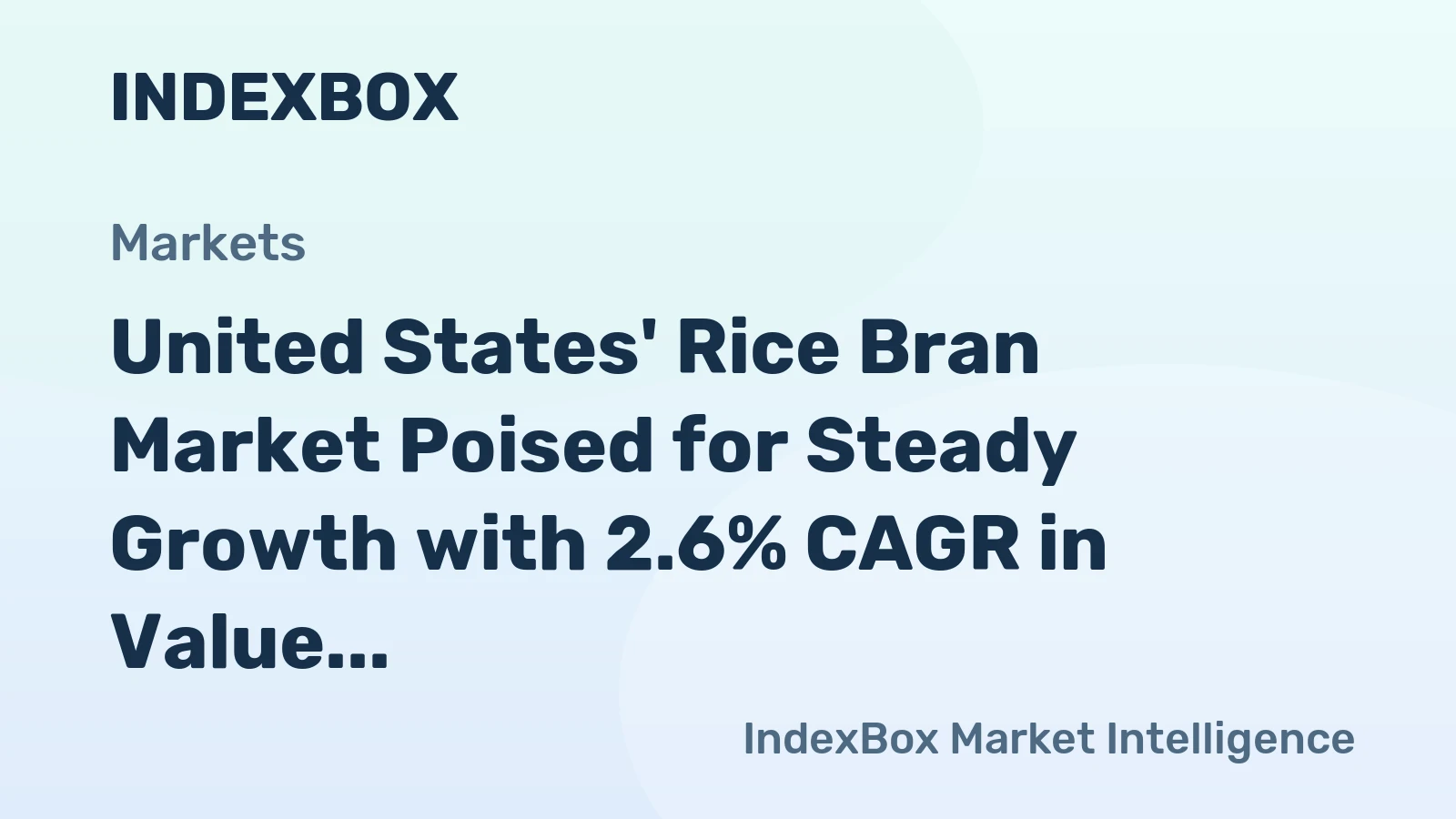 United States' Rice Bran Market Poised for Steady Growth with 2.6% CAGR in Value