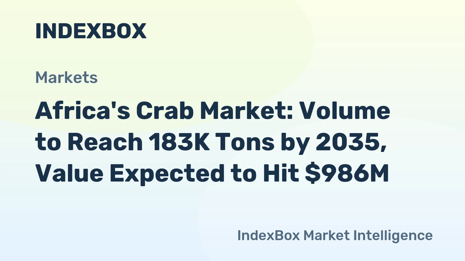 Africa's Crab Market: Volume to Reach 183K Tons by 2035, Value Expected to Hit $986M
