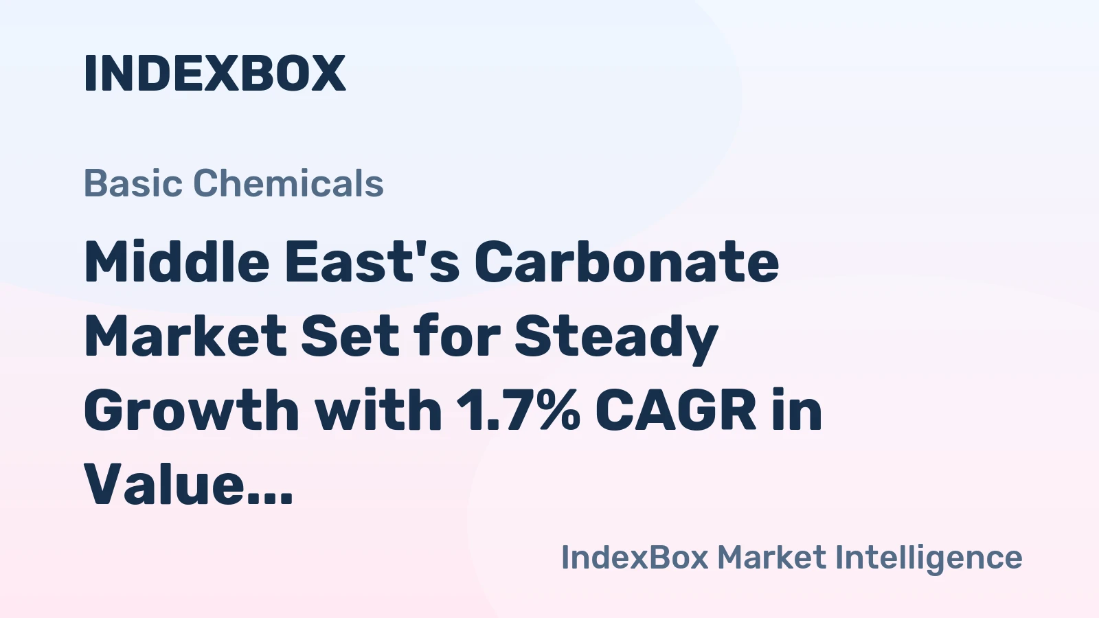 Middle East's Carbonate Market Set for Steady Growth with 1.7% CAGR in Value