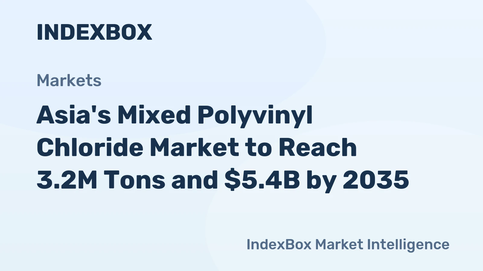 Asia's Mixed Polyvinyl Chloride Market to Reach 3.2M Tons and $5.4B by 2035