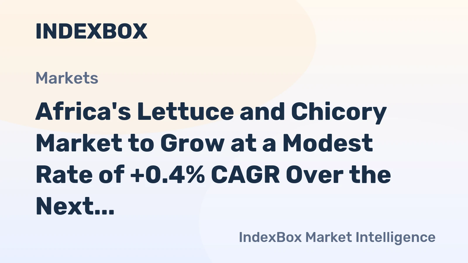 Africa's Lettuce and Chicory Market to Grow at a Modest Rate of +0.4% CAGR Over the Next Decade