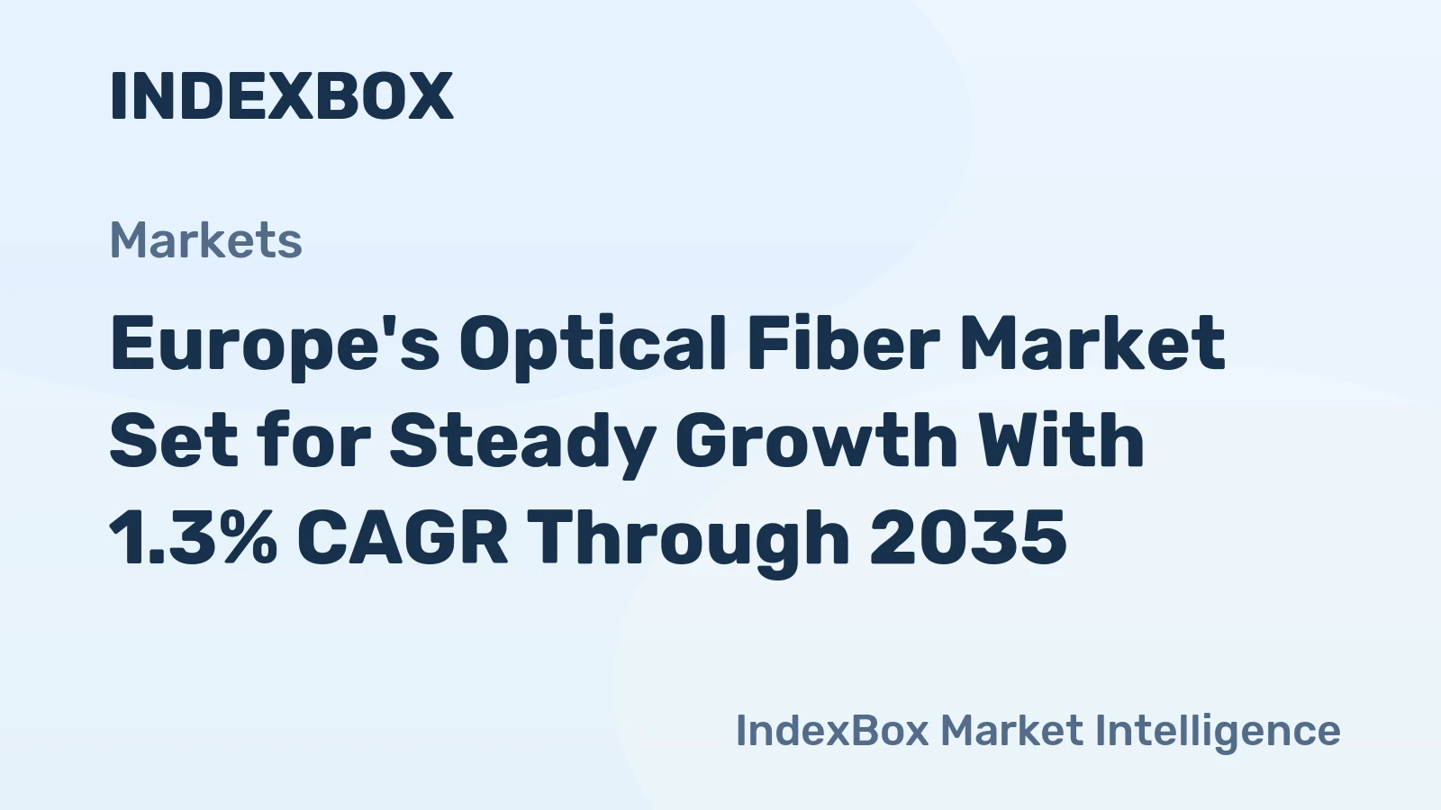 Europe's Optical Fiber Market Set for Steady Growth With 1.3% CAGR Through 2035
