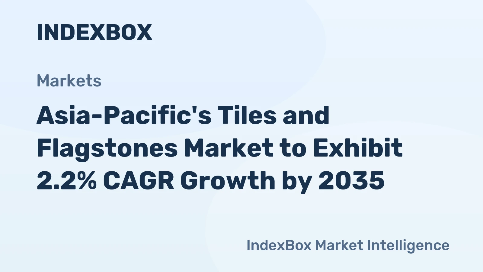 Asia-Pacific's Tiles and Flagstones Market to Exhibit 2.2% CAGR Growth by 2035
