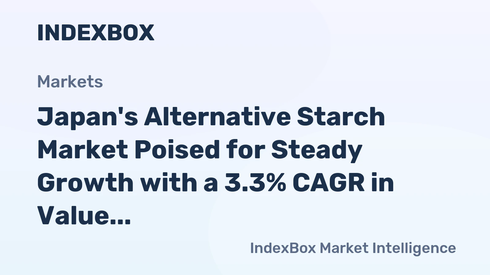 Japan's Alternative Starch Market Poised for Steady Growth with a 3.3% CAGR in Value