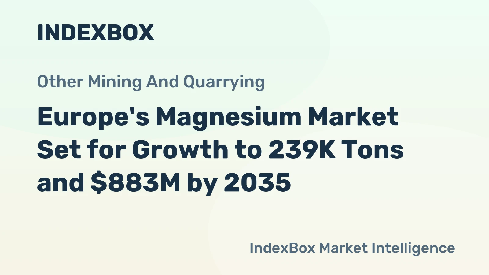 Europe's Magnesium Market Set for Growth to 239K Tons and $883M by 2035
