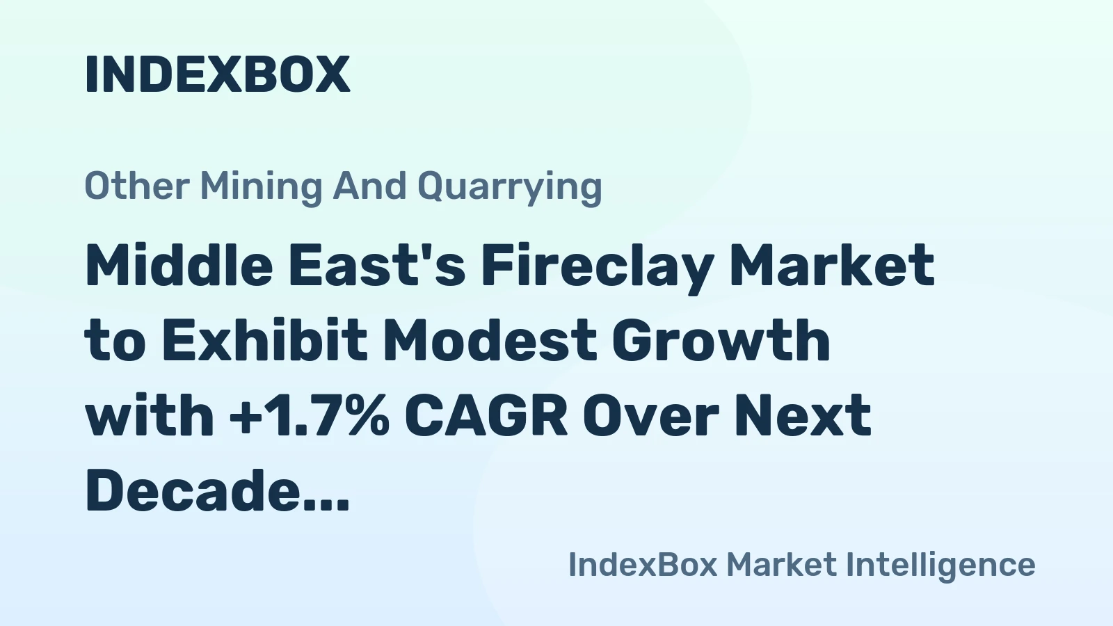 Middle East's Fireclay Market to Exhibit Modest Growth with +1.7% CAGR Over Next Decade