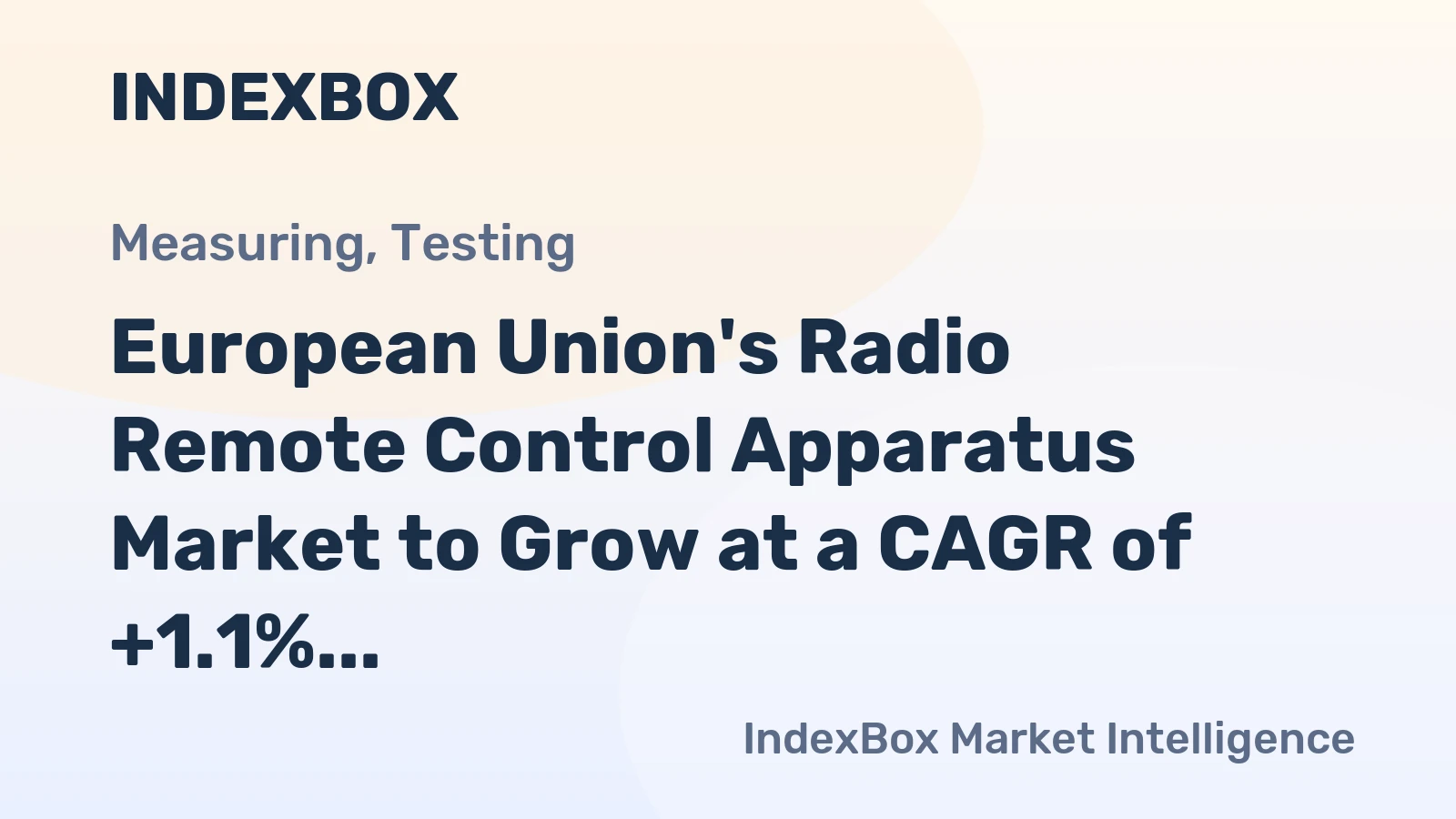 European Union's Radio Remote Control Apparatus Market to Grow at a CAGR of +1.1%, Reaching $978M by 2035