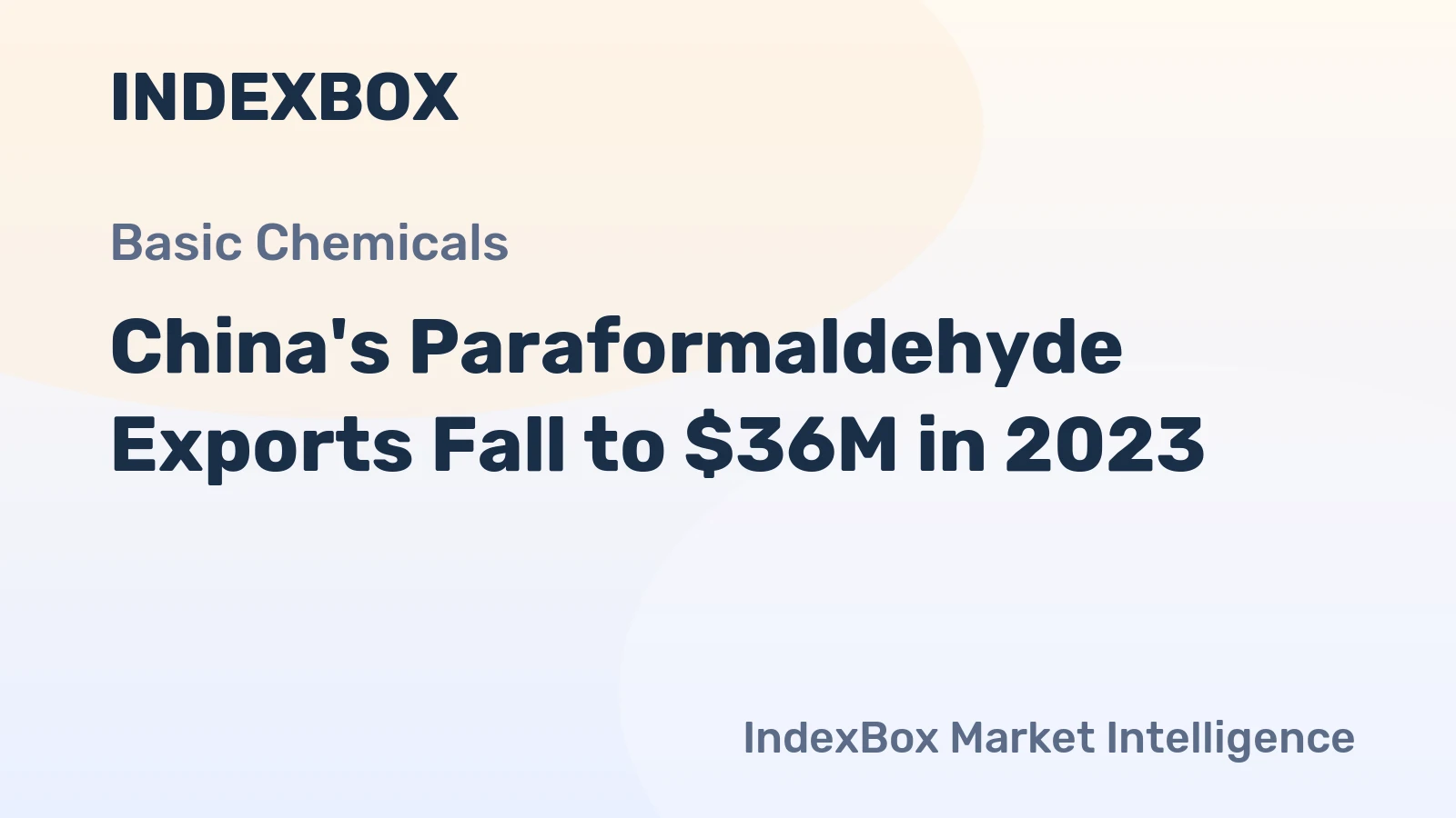 China's Paraformaldehyde Exports Fall to $36M in 2023