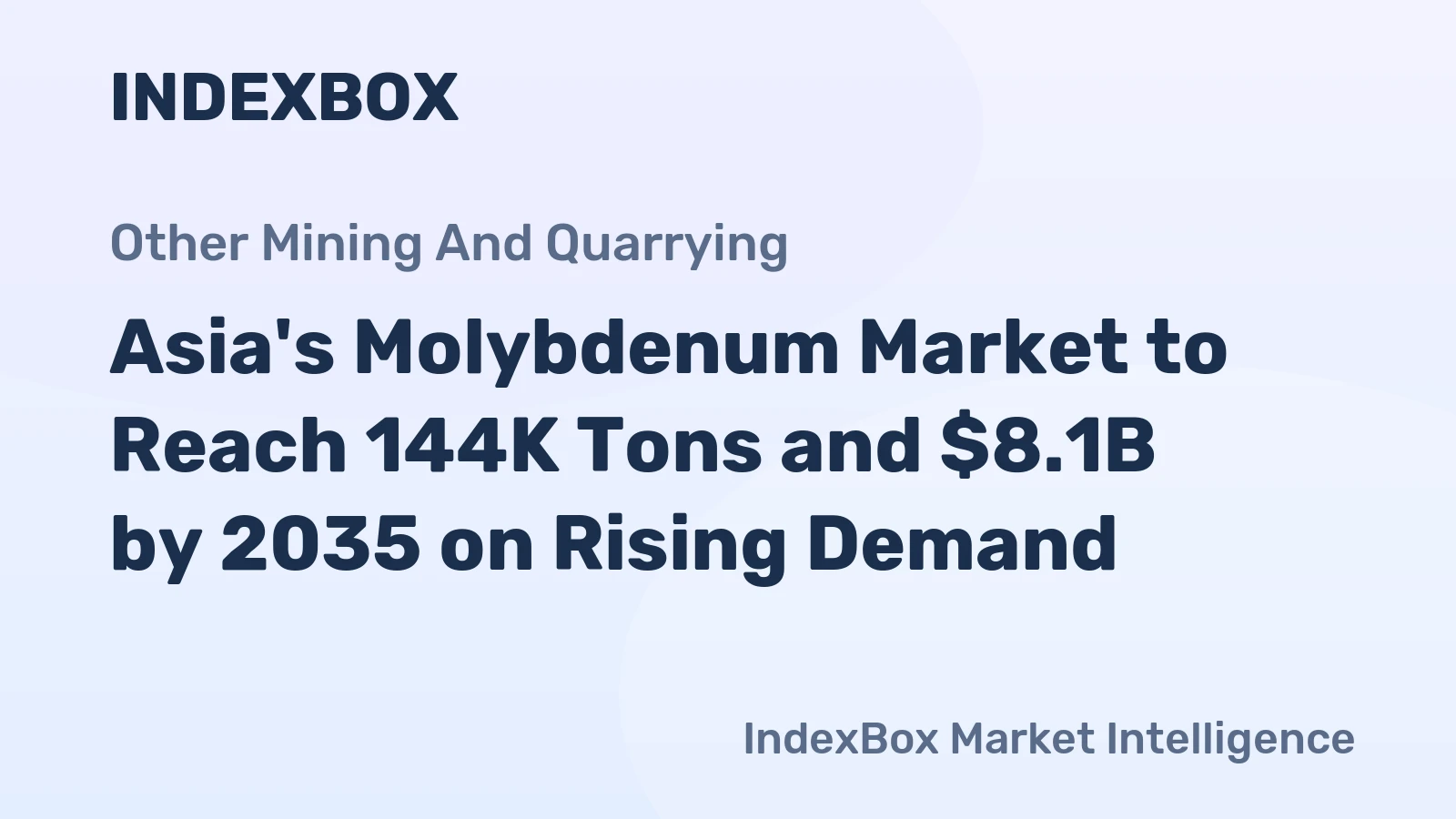 Asia's Molybdenum Market to Reach 144K Tons and $8.1B by 2035 on Rising Demand