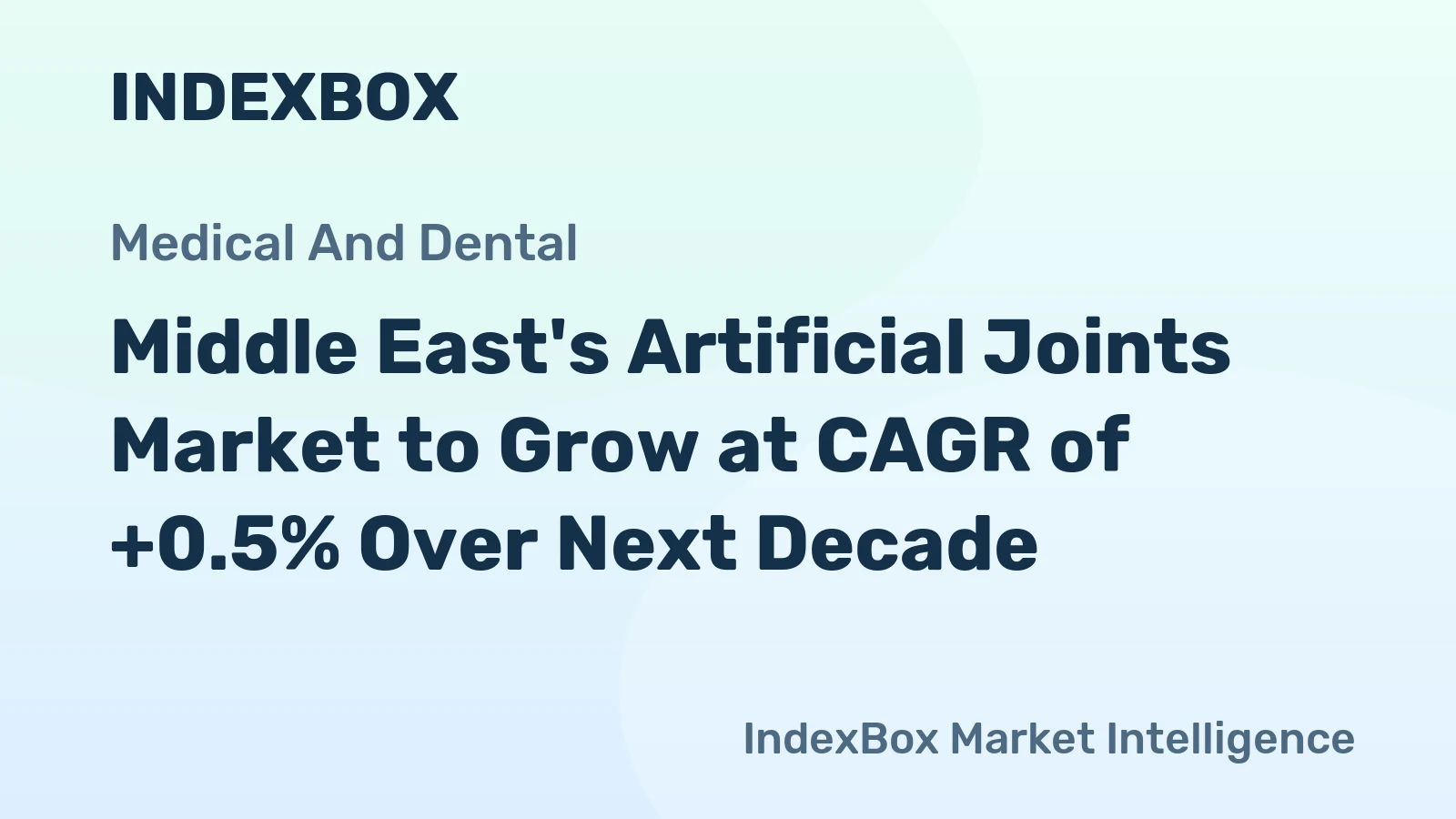 Middle East's Artificial Joints Market to Grow at CAGR of +0.5% Over Next Decade