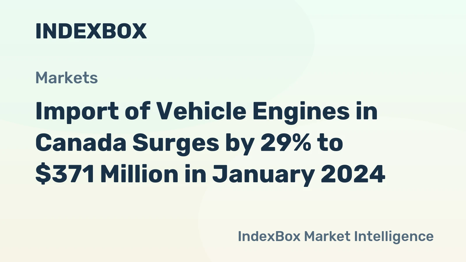 Import of Vehicle Engines in Canada Surges by 29% to $371 Million in January 2024