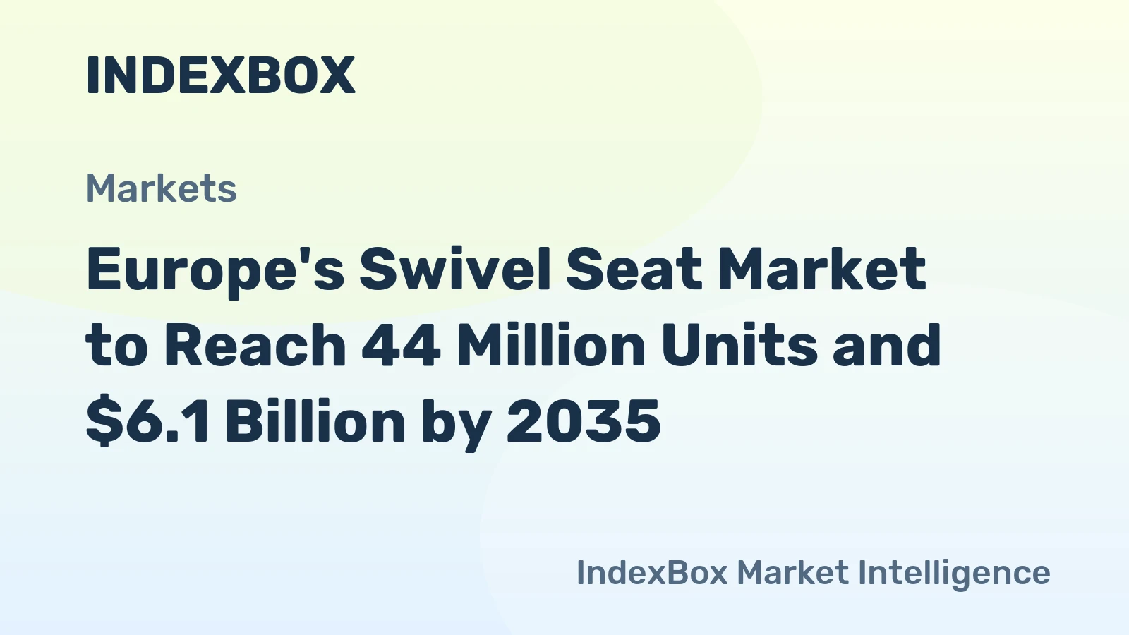 Europe's Swivel Seat Market to Reach 44 Million Units and $6.1 Billion by 2035