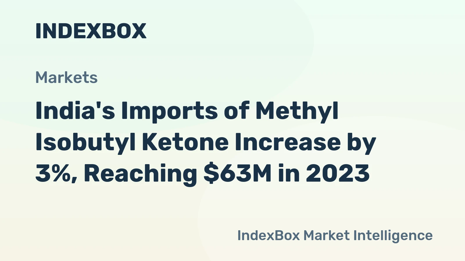 India's Imports of Methyl Isobutyl Ketone Increase by 3%, Reaching $63M in 2023