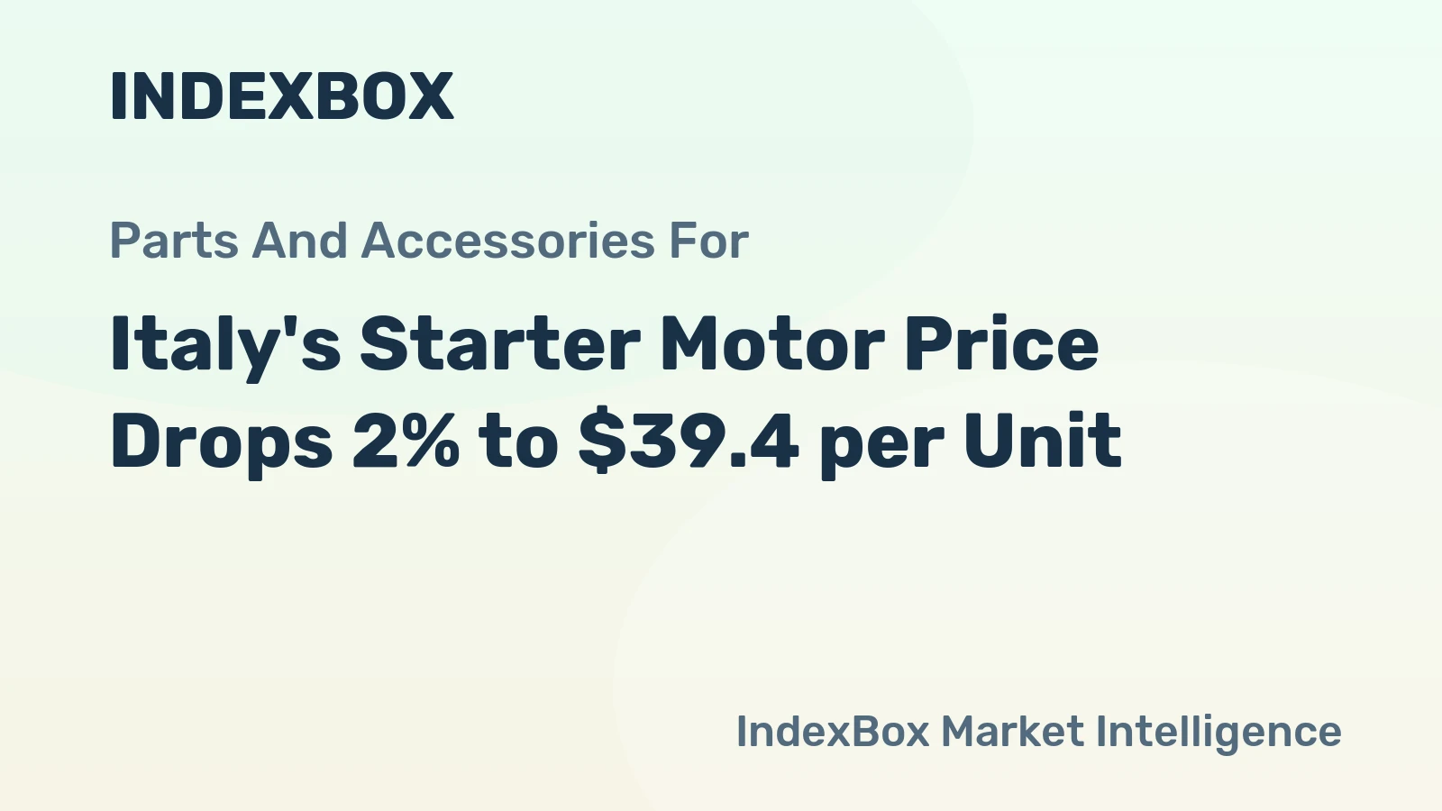Italy's Starter Motor Price Drops 2% to $39.4 per Unit