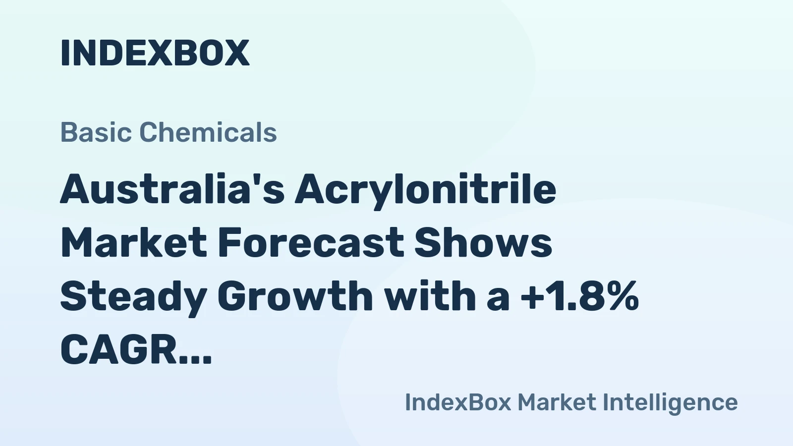 Australia's Acrylonitrile Market Forecast Shows Steady Growth with a +1.8% CAGR in Value