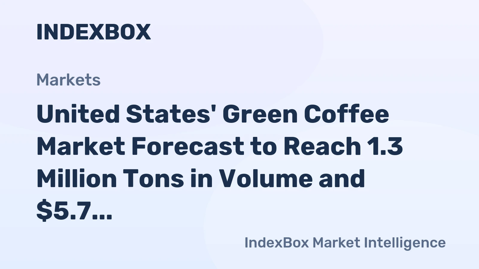 United States' Green Coffee Market Forecast to Reach 1.3 Million Tons in Volume and $5.7 Billion in Value by 2035