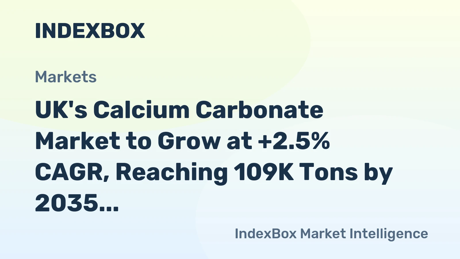 UK's Calcium Carbonate Market to Grow at +2.5% CAGR, Reaching 109K Tons by 2035