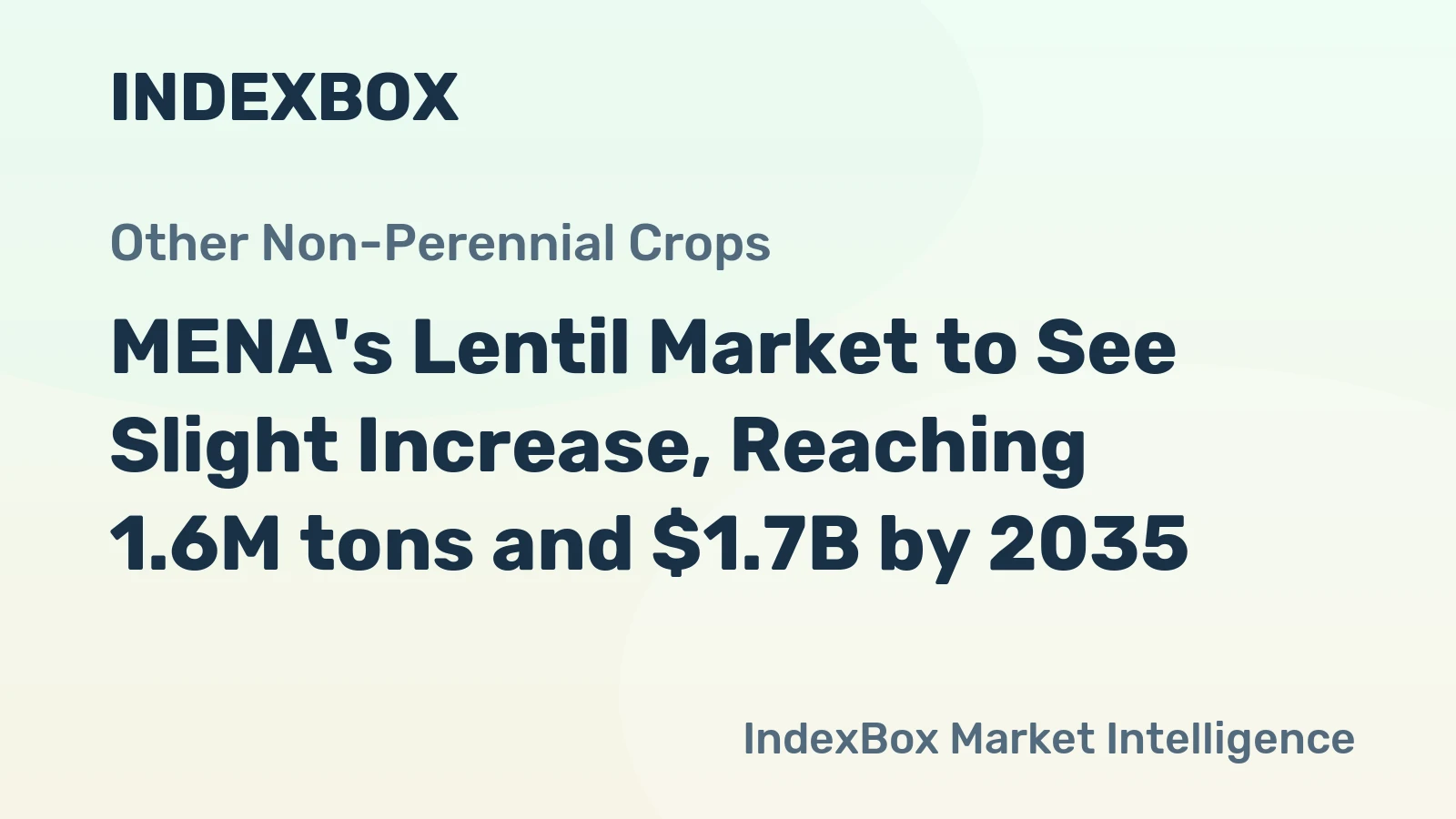 MENA's Lentil Market to See Slight Increase, Reaching 1.6M tons and $1.7B by 2035