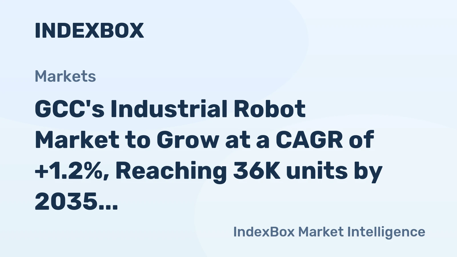 GCC's Industrial Robot Market to Grow at a CAGR of +1.2%, Reaching 36K units by 2035