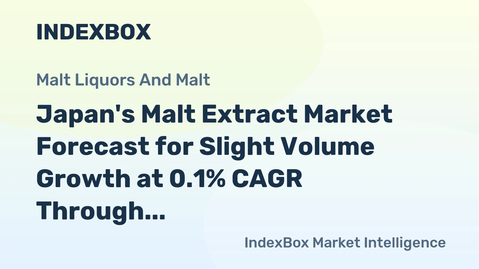 Japan's Malt Extract Market Forecast for Slight Volume Growth at 0.1% CAGR Through 2035