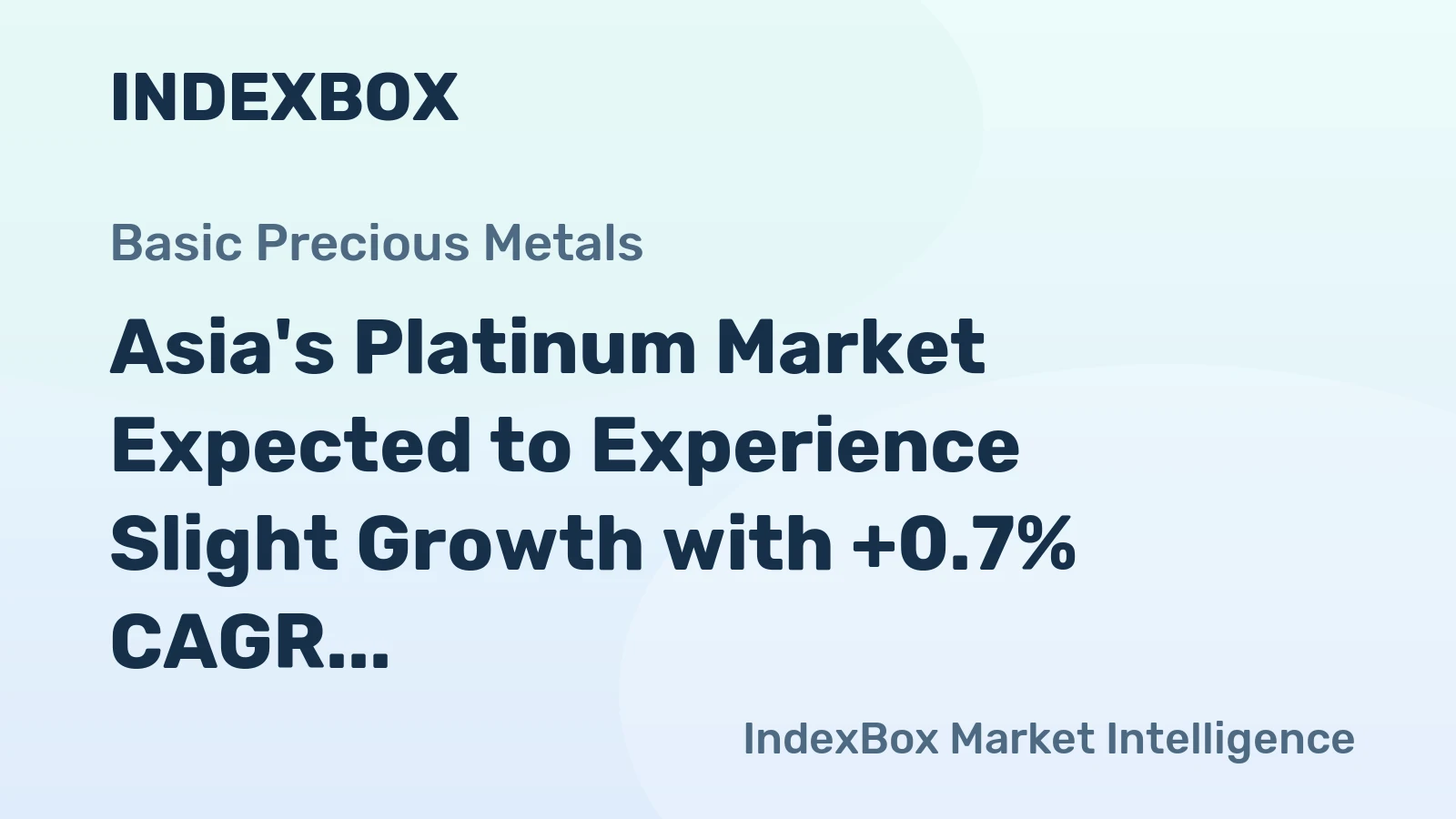 Asia's Platinum Market Expected to Experience Slight Growth with +0.7% CAGR through 2035
