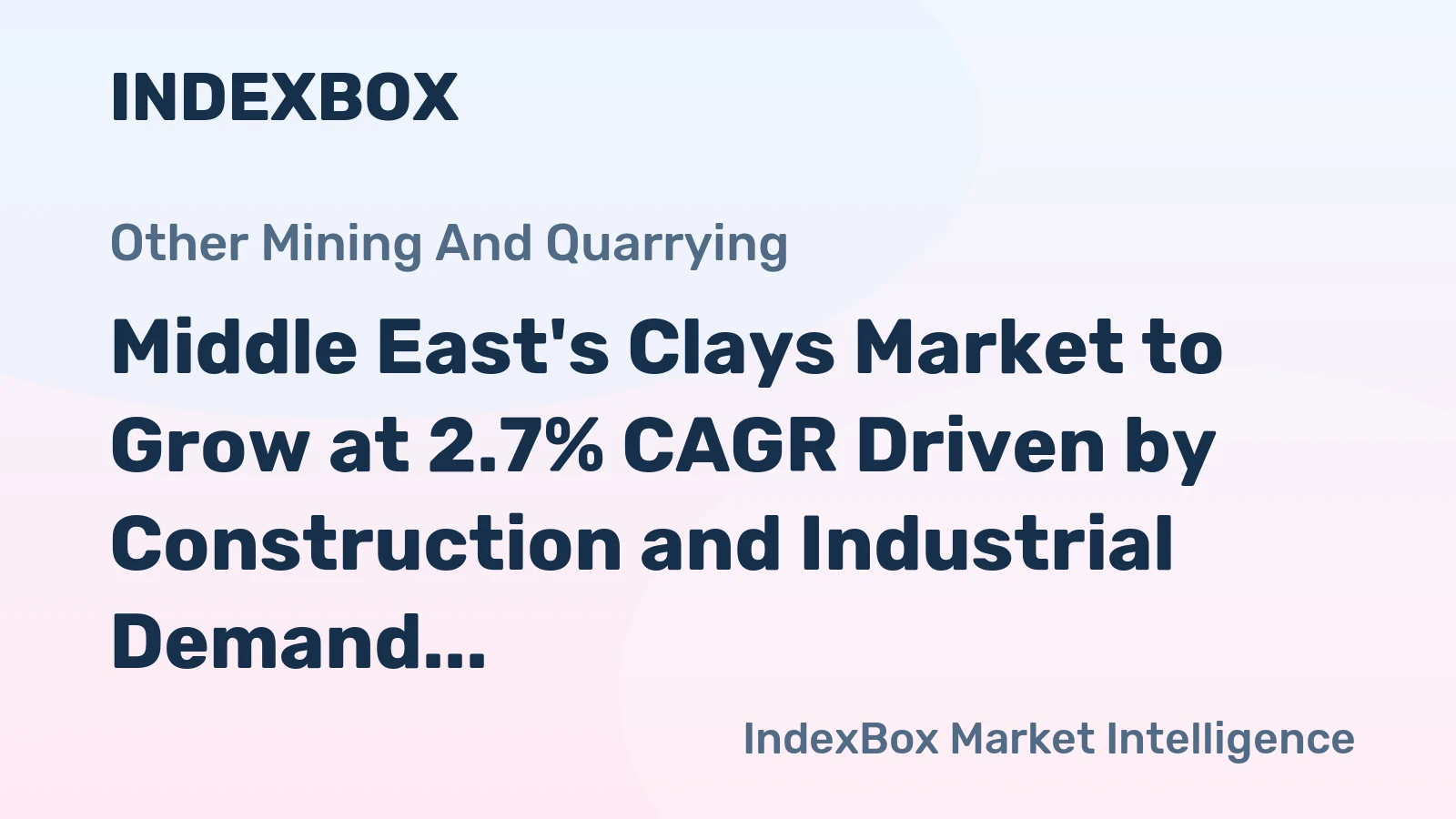 Middle East's Clays Market to Grow at 2.7% CAGR Driven by Construction and Industrial Demand