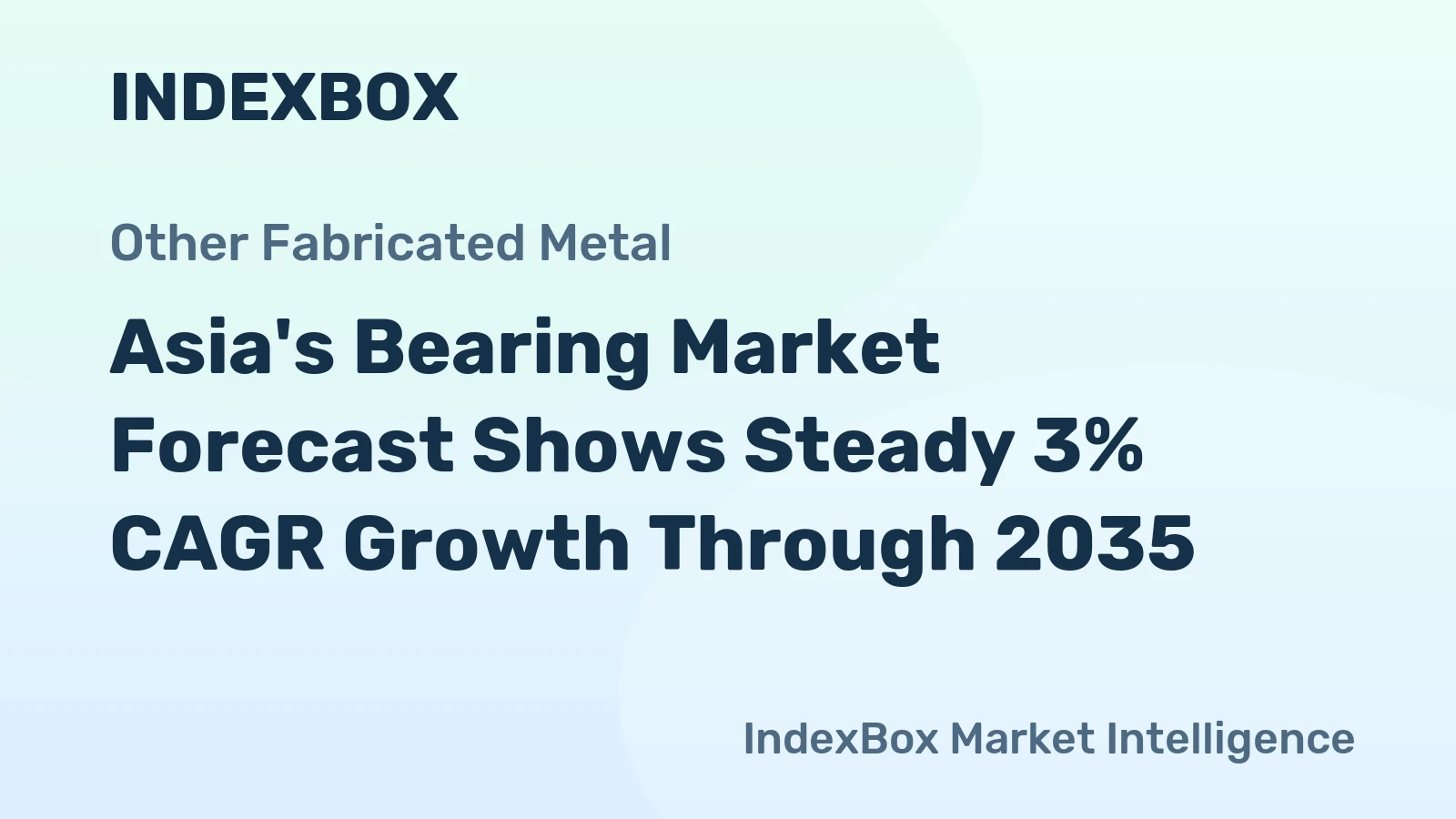 Asia's Bearing Market Forecast Shows Steady 3% CAGR Growth Through 2035