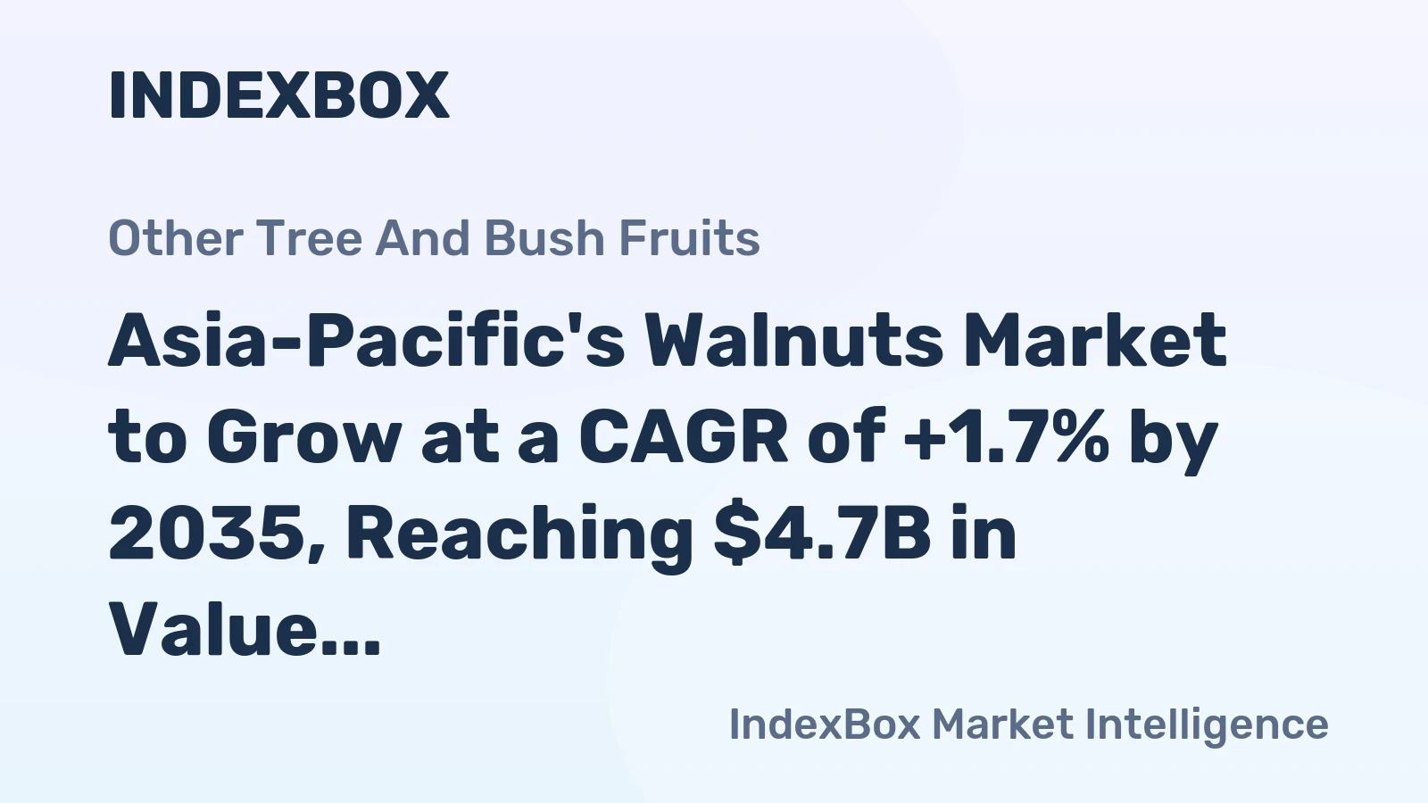 Asia-Pacific's Walnuts Market to Grow at a CAGR of +1.7% by 2035, Reaching $4.7B in Value