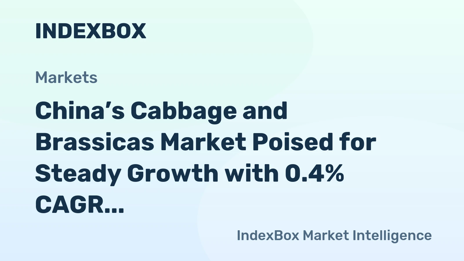 China’s Cabbage and Brassicas Market Poised for Steady Growth with 0.4% CAGR in Value